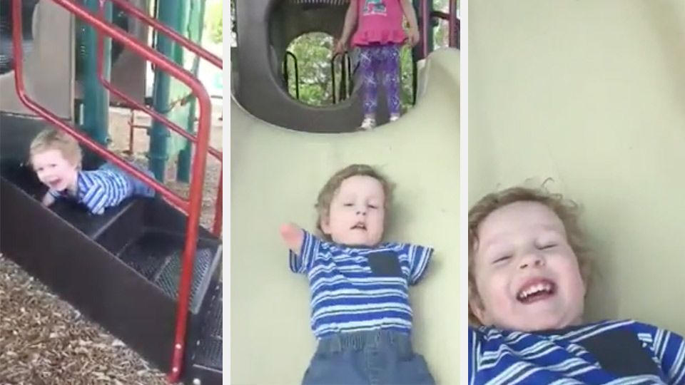 Must-See Video: Toddler Without Hands And Legs Climbs Up To Slide