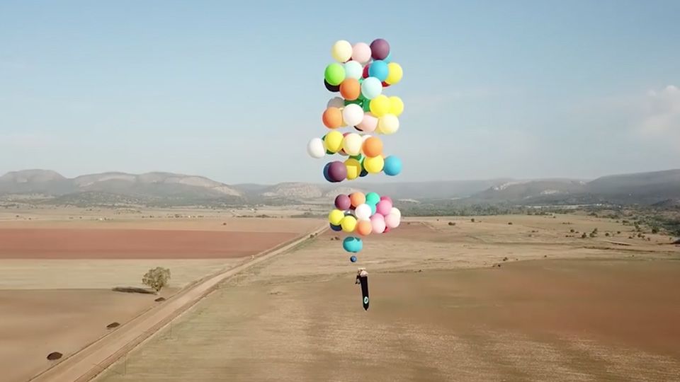 Man Inspired By Movie 'Up' Flies Over South Africa Using Balloons